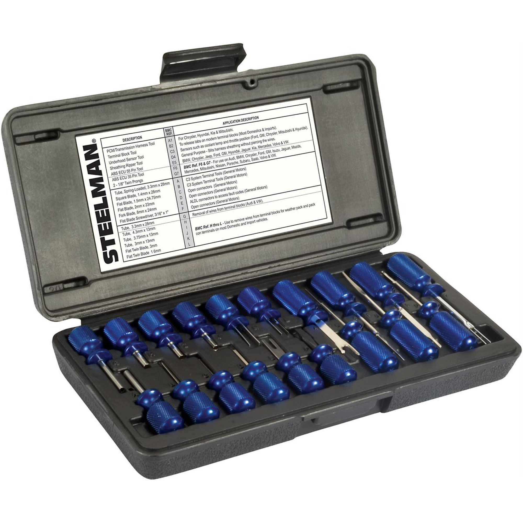 JS Products Steelman Master Terminal Tool Kit — 19-Piece, Machined Knurled Aluminum Handles ...